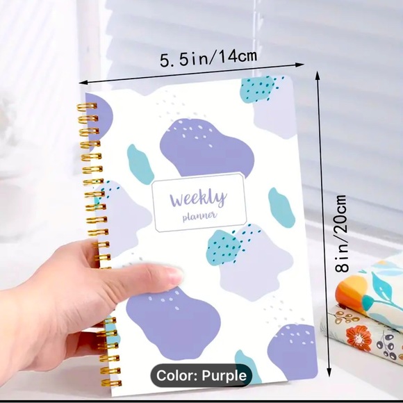 Office | Undated Daily Weekly Planner Notebook Purple 58 X 8 52 Sheets ...